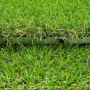 Waterproof Outdoor Turf Grass for Pets Indoor/Outdoor 1x1 Artificial Grass Tile Set for Backyard, Patio, Garage, 1' x 1', Green