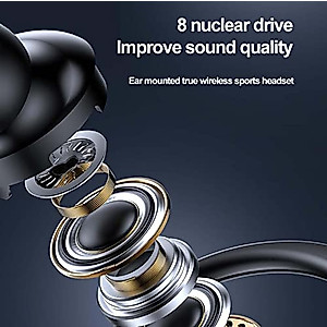 XUnion T10 Wireless Headphones Stereo Headphones Bluetooth 5.2 Sports Waterproof Earbuds Headphones with Microphone Bluetooth Earpho, Black Sh5