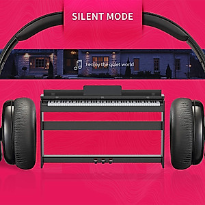 LAGRIMA LAG-800 88 Key Digital Piano Full Size Electric Keyboard w/Music Stand+Power Adapter+3-Pedal Board+Instruction Book+Headphone Jack for Beginner/Adults, Black(Piano Only)