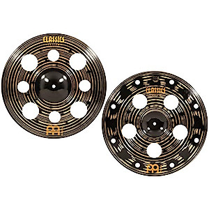 Meinl Cymbals Classics Custom Dark 16" Trash Stack Cymbal for Drum Set, Pair — Made in Germany — B12 Bronze, 2-Year Warranty (CC-16DASTK)
