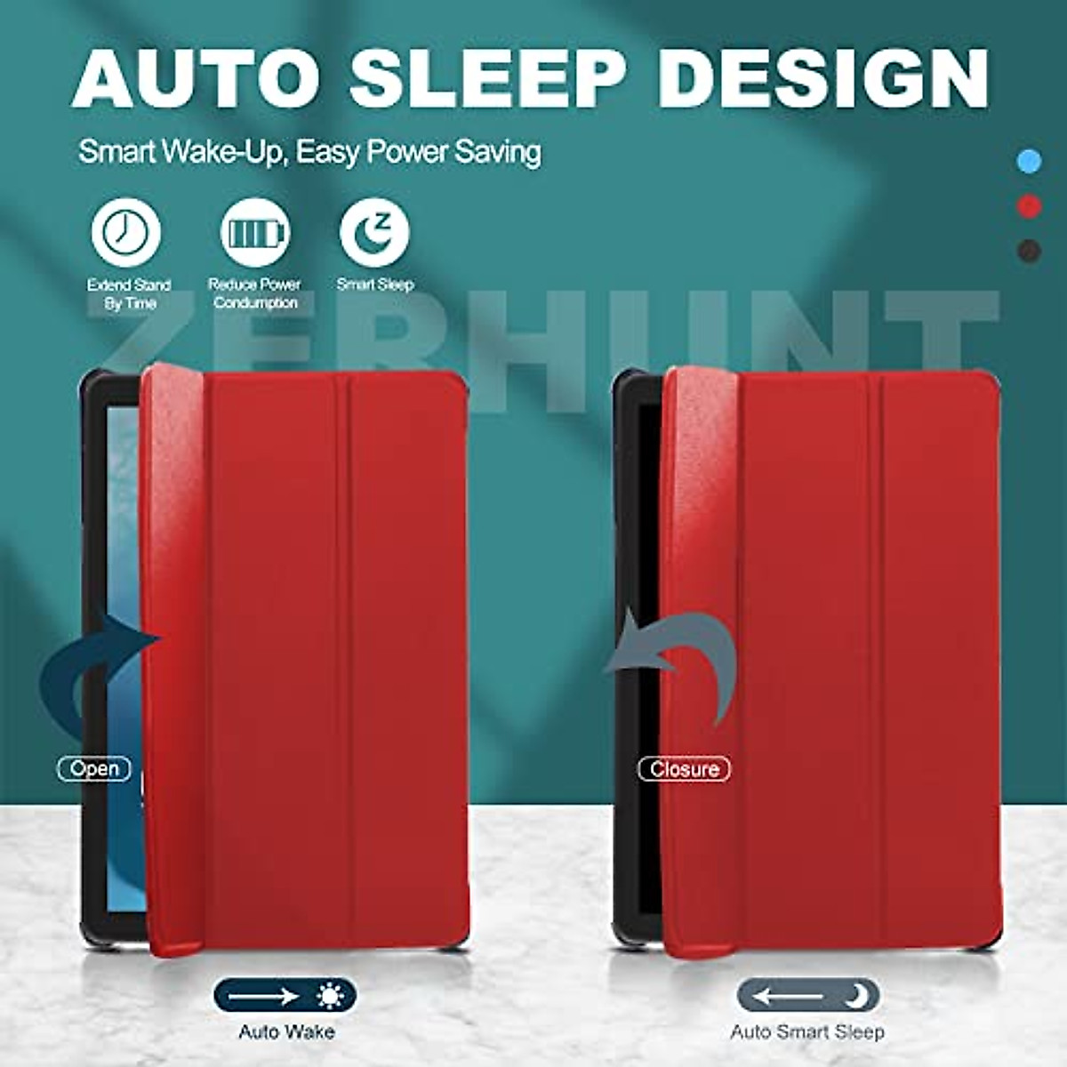 All New Fire HD 8 Tablet Case, Tablet Case Fits Kindle Fire HD 8 & 8 Plus Tablet (8”12th/10th Generation, 2022/2020 Release), Ultra Light Slim Fit Cover, Not Suit Kindle for 2017/2018 Release-Red