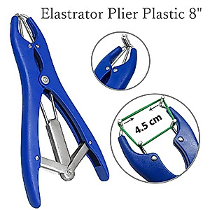 Bloodless Animal Elastrator Castration or Tail Docker Pliers Plastic & Free 100 pcs Elastic Bands (animal only)