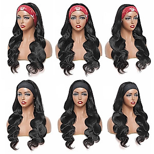 Headband Wigs for Black Women Human Hair Glueless Body Wave Headband Wig Human Hair 100% Brazilian Virgin Hair Machine Made Head band Wig 150% Density