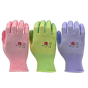 12 PAIRS Women Gardening Gloves with Micro Foam Coating - Garden Gloves Texture Grip - Women’s Work Glove - Working Gloves For Weeding, Digging, Raking and Pruning, Medium