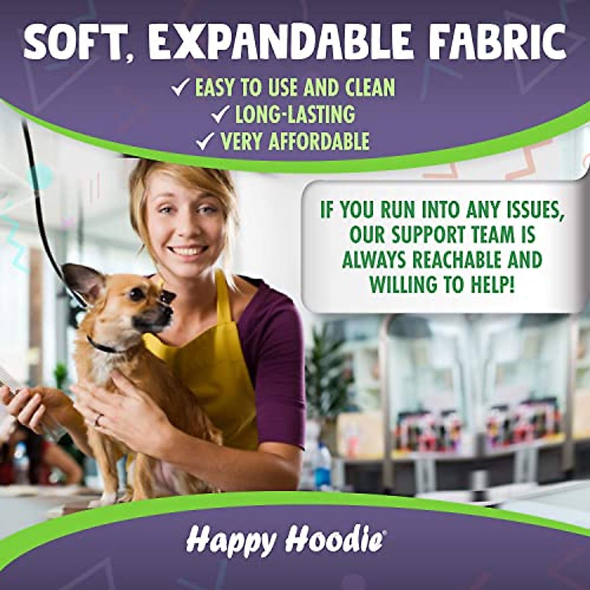 The Original Happy Hoodie for Dogs & Cats - Since 2008-2 Pack (1 Small, 1 Large) - The Grooming and Force Drying Miracle Tool for Anxiety Relief & Calming Dogs