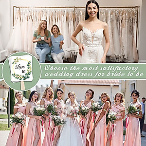 Lewtemi Set of 33 Wedding Dress Shopping Signs Paddles Say Yes to The Dress Props Bridal Dress Signs Wedding Shop Sign for Bridesmaids and Brides Bachelorette Party Games(Classic Style)