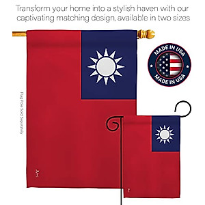Americana Home & Garden Taiwan Garden Flag Set Wood Dowel Regional Nation International World Country Particular Area House Decoration Banner Small Yard Gift Double-Sided, Made in USA