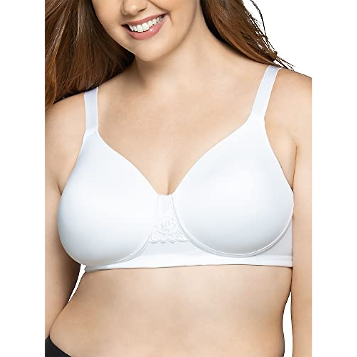 Vanity Fair Womens Full Figure Beauty Back Smoothing Bra, 4-way Stretch Fabric, Lightly Lined Cups Up To H Bra, Wirefree - White, 40D US