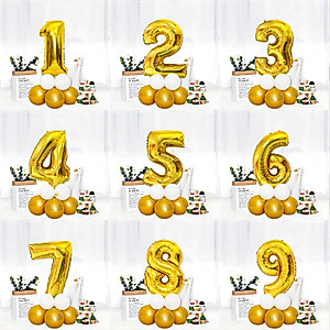 40 Inch Gold Number Balloons, Helium Mylar Foil Number Balloons for Birthday, Number 1 Balloon for 1st Birthday Decorations for Kids, Anniversary Party Decorations Supplies