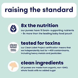 Cerebelly Baby Food Pouches – Organic Carrot Pumpkin (4 oz, Pack of 6) - Toddler Snacks - 16 Brain-supporting Nutrients, Healthy Snacks, Made with Gluten-Free Ingredients, No Added Sugar