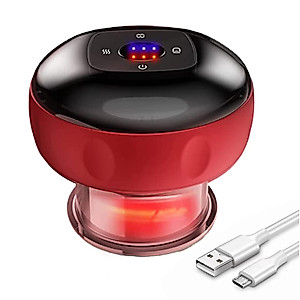 LONGCO Electric Cupping Therapy Machine,4 in 1 Smart Vacuum Scraping Cupping Set,12 Massage Modes Rechargeable Cupping Massager for Shoulder,Back and Neck Electric Gua Sha Cupping Massage Tool