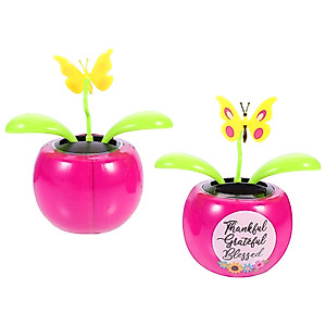 BESPORTBLE 2pcs Solar Dashboard Butterfly Dancing Bobblehead Butterflies Figurine Car Dash Shaking Action Figure Auto Vehicle Dash Decoration