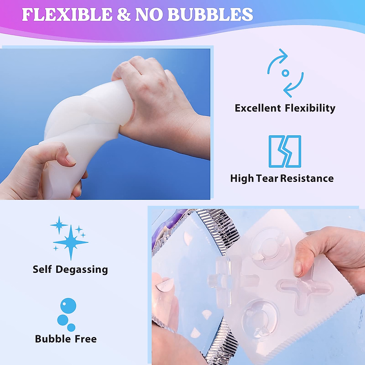 LET'S RESIN Silicone Mold Making Kit 63.48oz/3.968lbs,Non-Toxic Mold Making Silicone Rubber,Silicone Mold Maker,Clear Liquid Molding Silicone Kit for Resin Molds, Silicone Molds Making