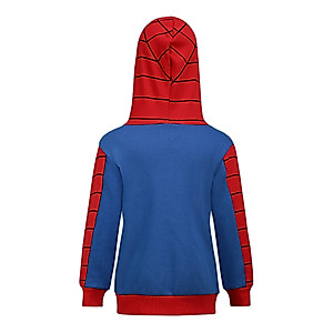 Marvel Avengers Captain America and Spider-Man Boys Zip-Up Hoodie for Toddlers and Big Kids Red