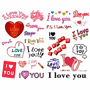 Seasonstorm Red Heart I Love You Words Aesthetic Scrapbook Collage Paper Journal Stickers Fancy Stationery Accessories Craft Art Supplies