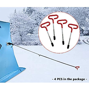 Ice Anchor Ground Nail, Universal Winter Fishing Tent Insert Screw Accessories for Fixing Ice Shelter or Fishing Rod, Breaking Hole, 4PCS