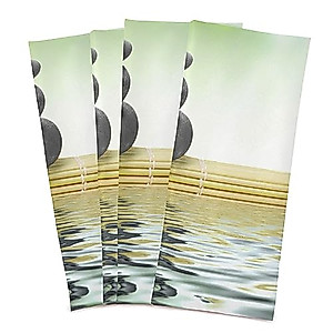 Kigai 1 Pack Zen Basalt Rocks Kitchen Towels Highly Absorbent, Super Soft Dishcloths 18 x 28 Inches Reusable Quick Drying Tea Towels Set for Home,Kitchen Decor