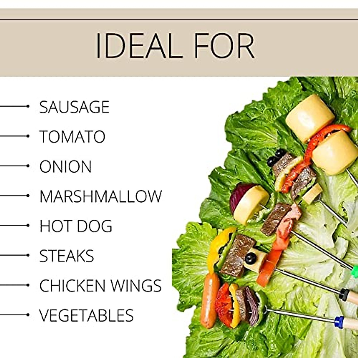 Set of 8 Marshmallow Roasting Sticks Stainless Steel Smores Sticks For Camping Telescoping Marshmallow Sticks for Campfire Roasting Sticks for Fire Pit