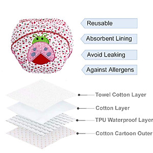 Orinery Cotton Reusable Baby Training Pants Unisex Potty Toddler Underpants Kids Waterproof Breathable Underwear 6-Pack (TP002-A, 6-12 Months Old)