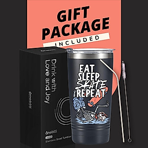 Onebttl Skateboard Gifts, Skateboarding Coffee Travel Mug for Skating Lovers, Men, Women, Daughter - Stainless Steel 20Oz Tumbler