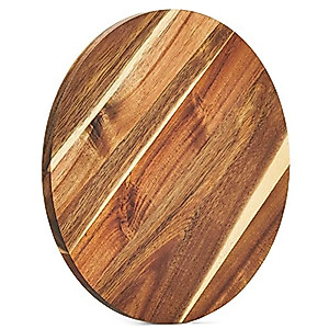 Acacia Wood Cake Stand, Round, Wooden Serving Platter for Appetizer and Dessert Tables at Parties, Birthdays, Weddings, and Restaurants, Rustic-Style (12.75 in)