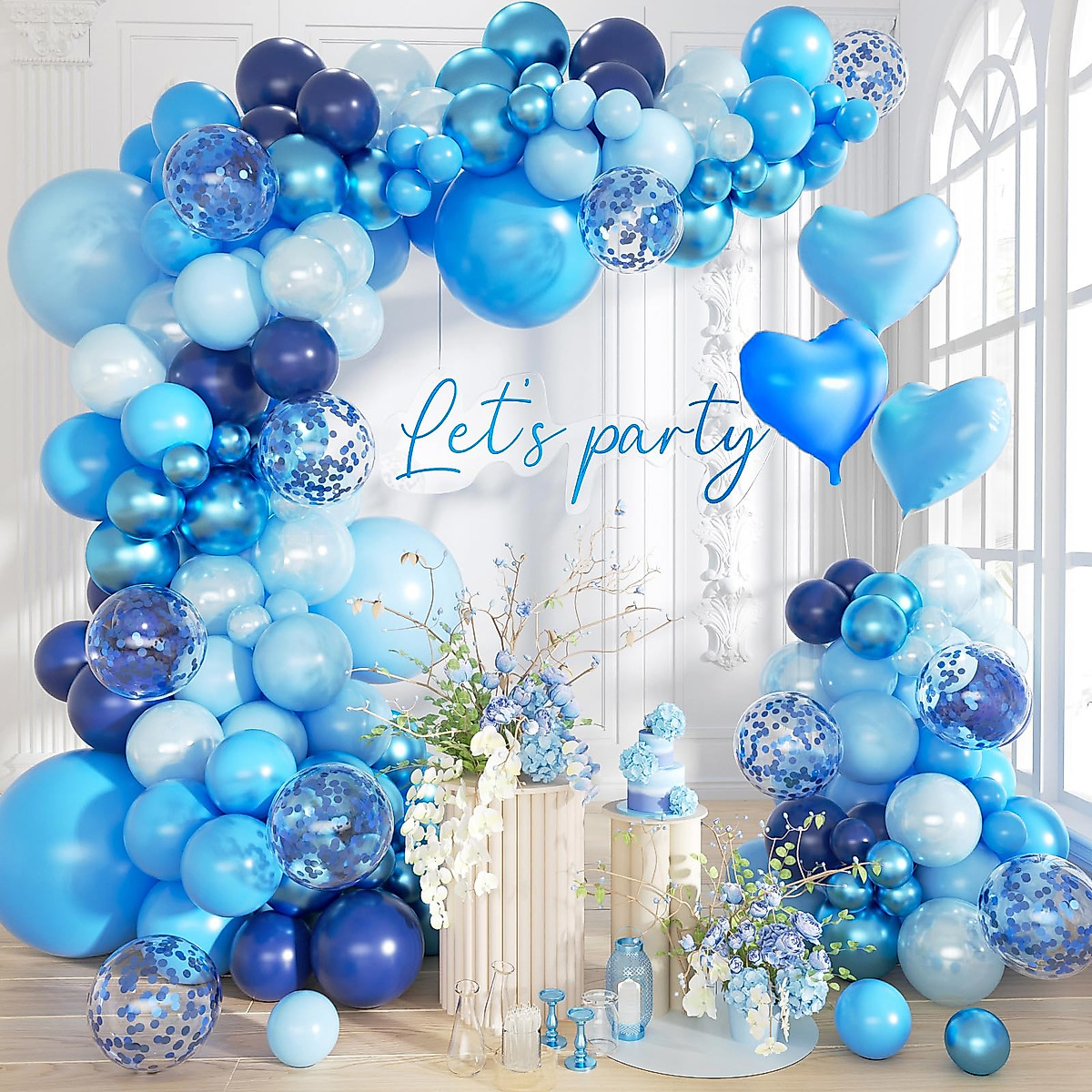 Futureferry Balloon Garland Arch Kit-116 Pcs White and Gold Balloons-Wedding Birthday Bachelorette Engagements Anniversary Party Backdrop DIY Decorations