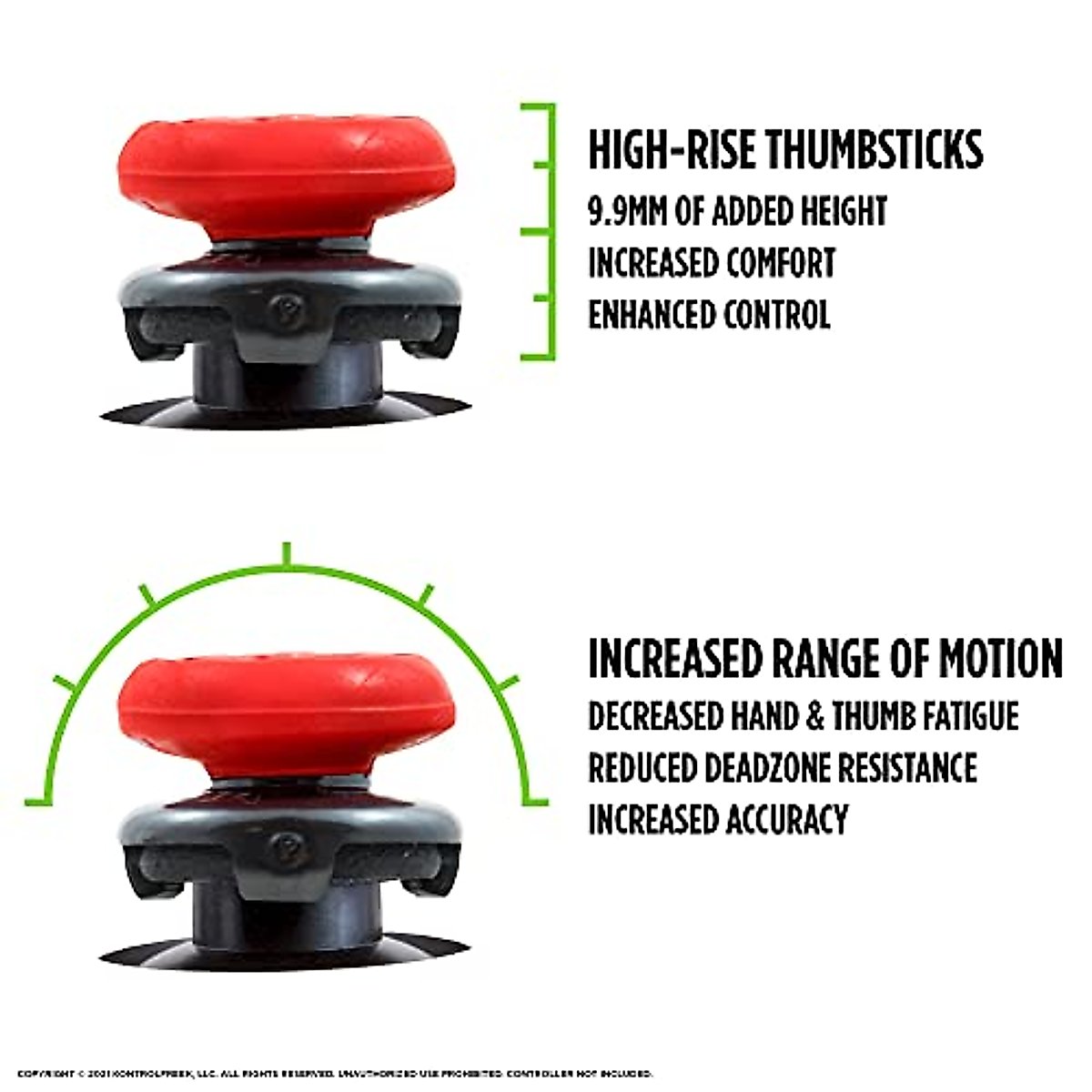 KontrolFreek FPS Freek Inferno Performance Kit for Xbox One and Xbox Series X Controller | Includes Performance Thumbsticks and Performance Grips | Red