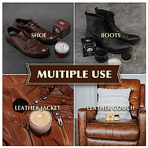 SALTY FISH Shoe Polish with Shoe Shine Sponge Applicator (Black)