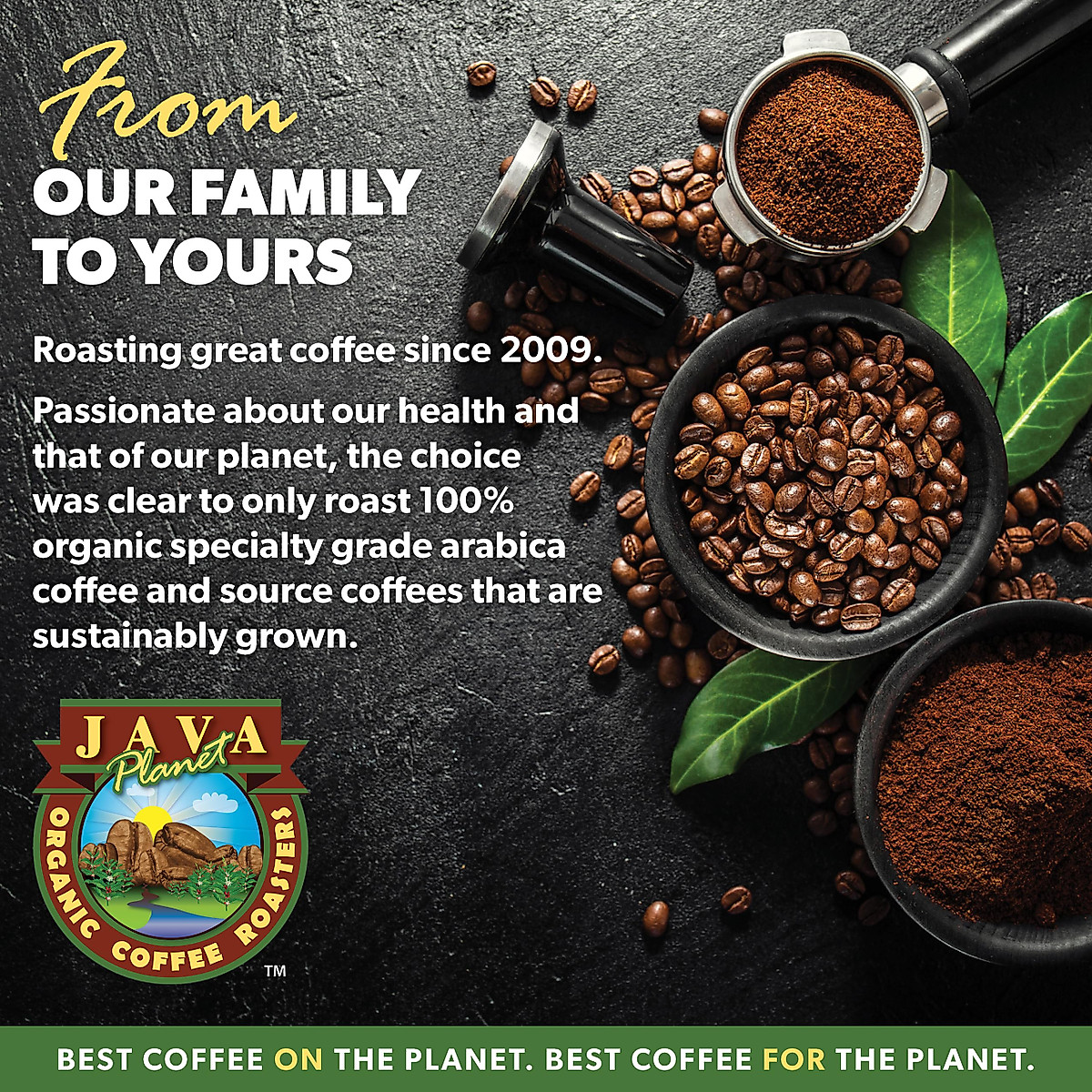 Java Planet Low Acid Coffee, Organic Colombian Single Origin: Whole Bean Medium Dark Roast - Smooth Full Flavored Coffee Bean, 1LB Bag
