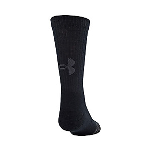 Under Armour Unisex-Child Performance Tech Crew Socks, Multipairs , Black (6-Pairs) , Small