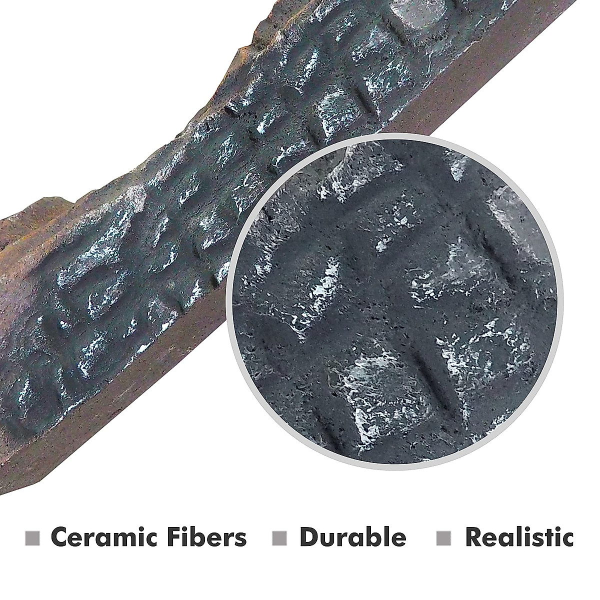 JP OutdoorGas Fireplace Logs Large 5 Pieces Artificial Realistic Ceramic Wood Logs for Indoor Outdoor Fireplace Fire Pits