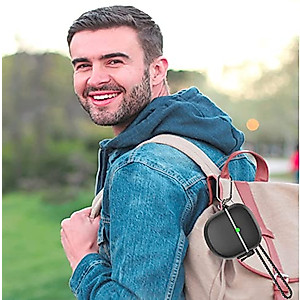 ULITIQ Locking Case Compatible with Bose QuietComfort Earbuds II, Bose QuietComfort Earbuds II Case with Lock, Keychain and Strap/Lanyard, Cool Bose QuietComfort II Case Cover for Women Men, (Black)