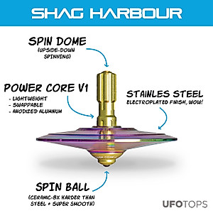 UFO Tops | Metal Spinning Tops | Triangulum Series Collector 3-Pack Set (Psychedelic Steel)