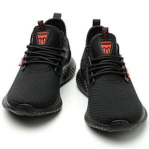 Steel Toe Shoes Men Waterproof Lightweight Work Sneakers Safety Athletic Alloy Roofing Construction Composite Indestructible Warehouse Tennis Zapatos de Trabajo para Hombres seguridad Acero Black