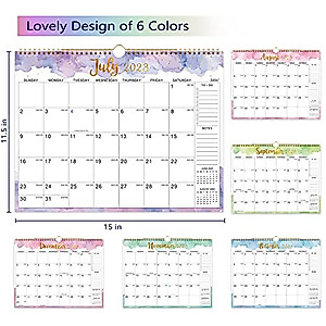 2023-2024 Wall Calendar - Jul. 2023 - Dec. 2024, 18 Months Hanging Wall Calendar 2023-2024, 15" x 11.5", Spiral Twin-Wire Binding, Large Blocks with Julian Dates