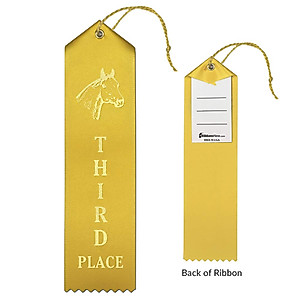 RibbonsNow Horse Show Ribbons 1st - 6th Place - 72 Total Ribbons - 12 Each Place with Card & String