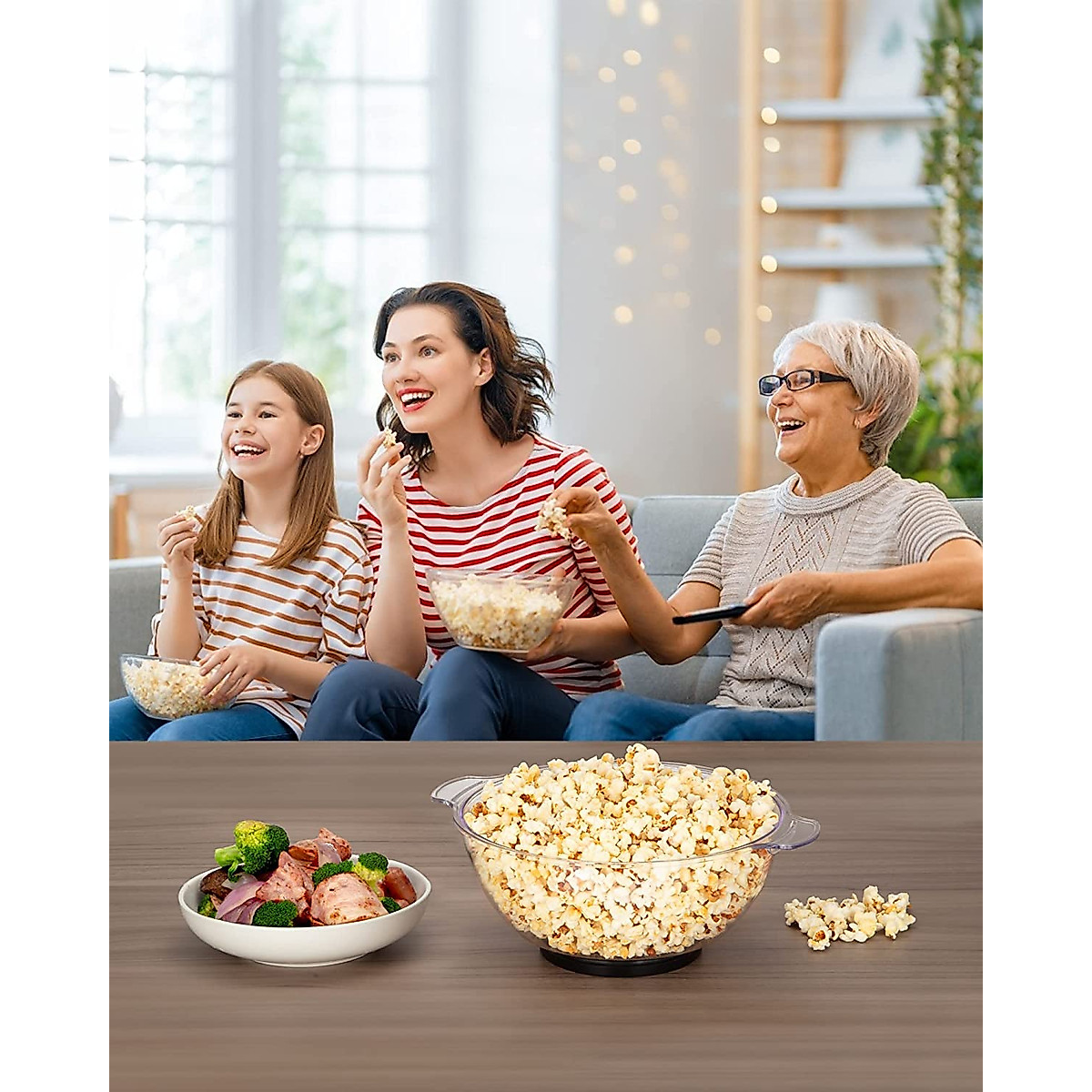 ACONEE Popcorn Maker Electric Hot-oil Popcorn Machine, 16 Cups Popcorn Maker with Nonstick Plate, Stirring Rod, 4Qts Large Lid for Reversible Serving Bowl, 2 Measuring Spoons & Cool Touch Handle