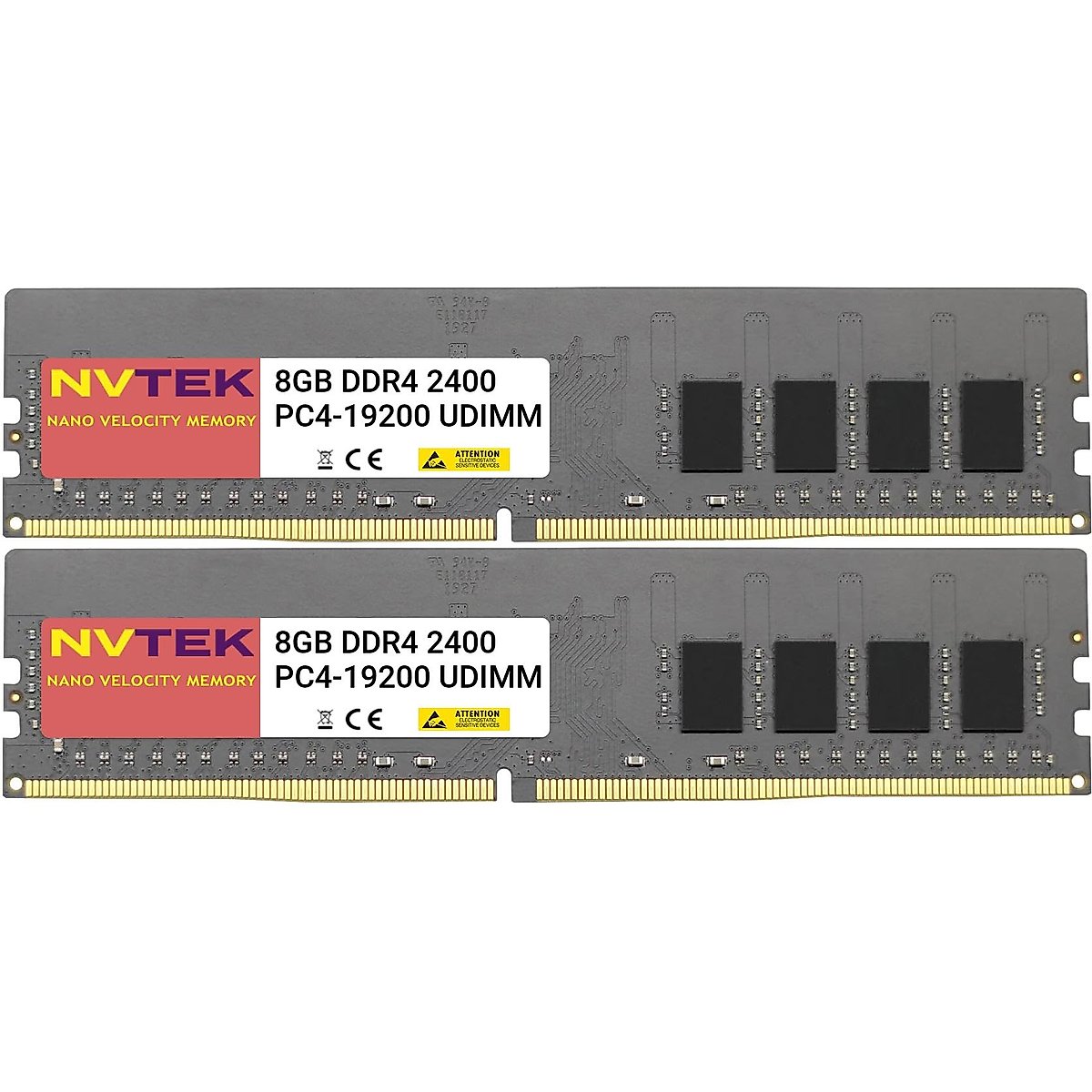 NVTEK 16GB (2X8GB) DDR4 2400MHZ PC4-19200 UDIMM 1Rx8 1.2V 288-PIN Non-ECC Unbuffered Desktop PC Computer Memory KIT