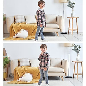 Fuermos Toddler Baby Boy Girls Outfits Plaid Flannel Hooded Long Sleeve T-Shirt Tops Kid Clothes(5-6T)