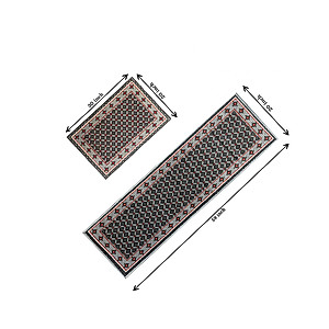 Gloria Non-Slip Rubber Back Kitchen Rug Set 2 Pieces Set 20"X30" & 20"X59" (Modern, Kitchen1992)