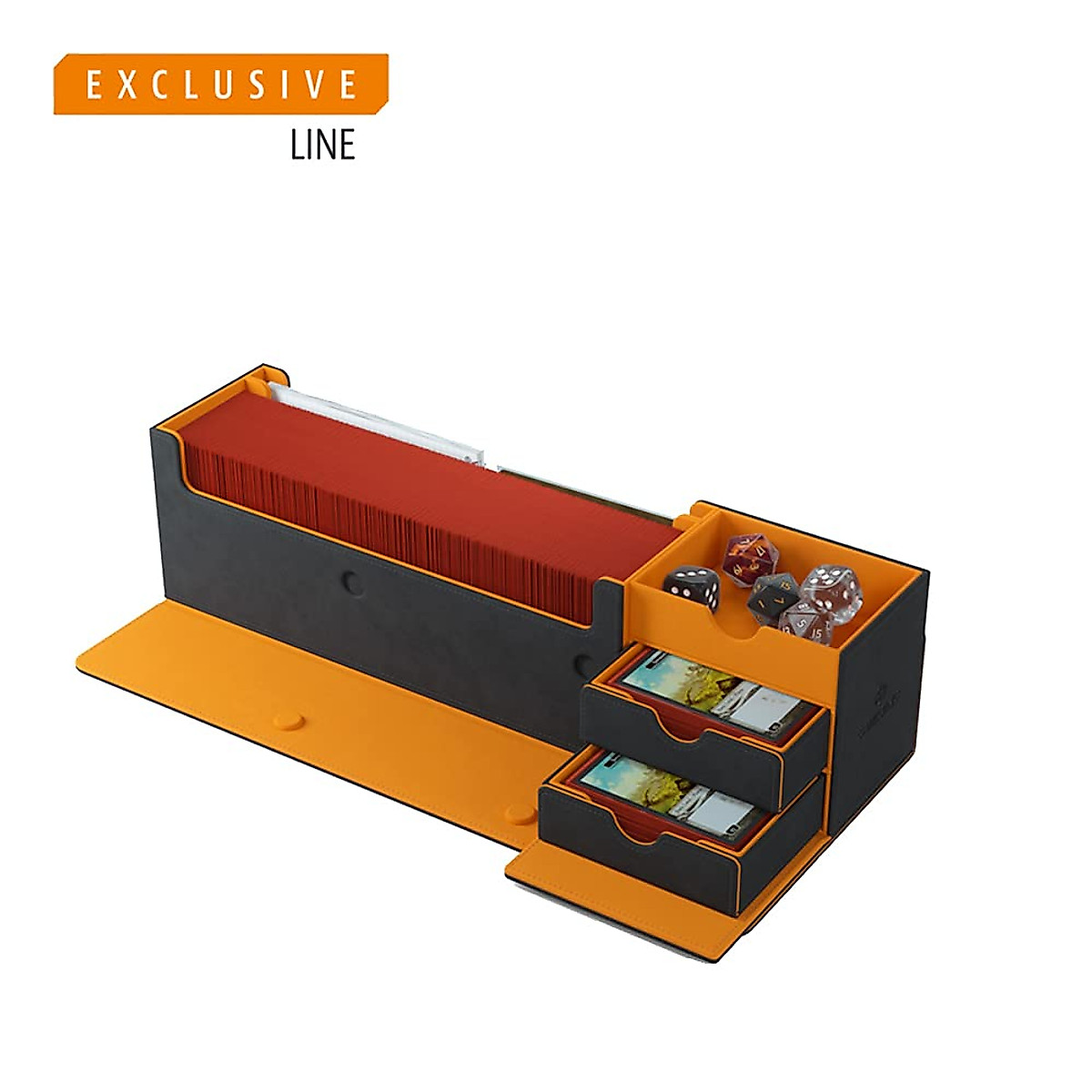 GameGenic Cards Lair 400+ Convertible Deck Box | Double-Sleeved Card Storage | Premium Card Game Protector | Nexofyber Surface | Holds up to 400 Cards | Blue Color | Made