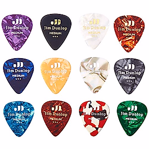 Dunlop Celluloid Variety Pack Medium Guitar Picks, 12 Pack