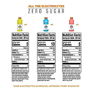 Gatorade Zero Sugar Thirst Quencher, Cool Blue Variety Pack, 20 Fl Oz (Pack of 12)