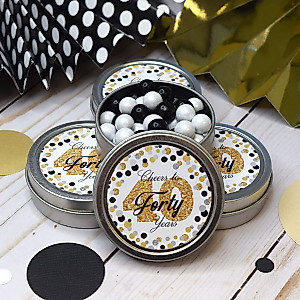 Cheers to 40 Years Party Sticker Labels, 40 2" Party Circle Stickers by AmandaCreation, Great for Party Favors, Envelope Seals & Goodie Bags