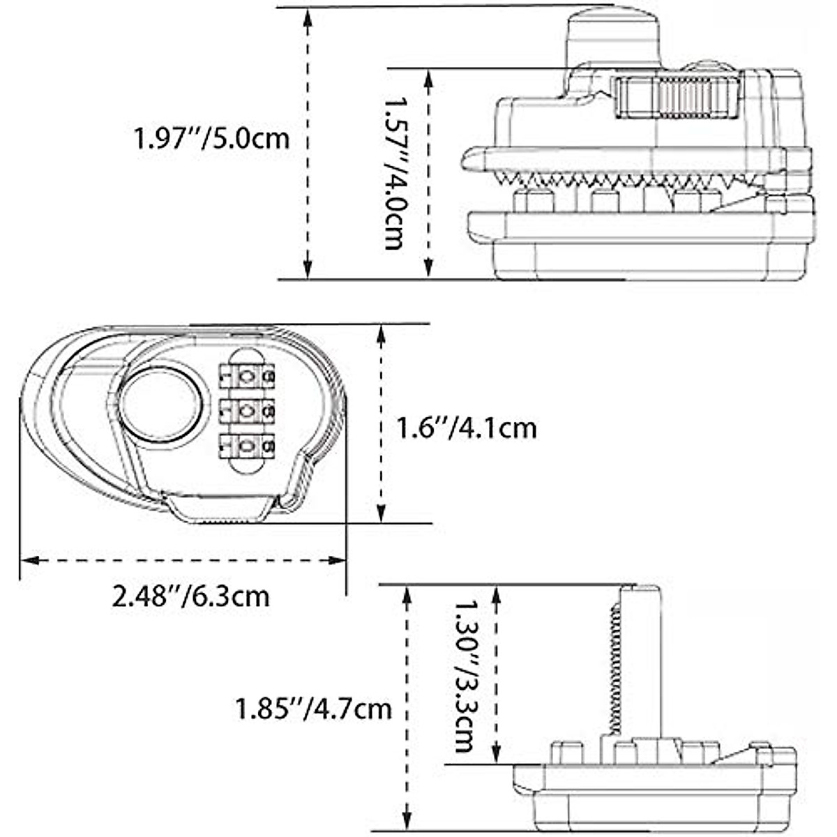 Mizzuco Trigger Lock 3 Digit Combination Gun Lock (Black1)