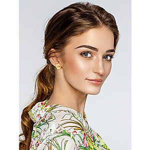 BBTO 24 Pairs Stud Earrings Crystal Pearl Earring Set Ear Stud Jewelry for Women Men(Gold)