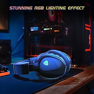 Gvyugke Wireless Gaming Headset 2.4GHz USB for PS5, PS4, PC, Switch, Mac, Bluetooth 5.2 Gaming Headphones with Detachable Microphone for Gamer, Surround Sound, 3.5mm Wired Jack for Xbox Series(Black)