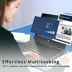 HP 2022 11.6" Pro x360 Fortis G9 Multi-Touch 2-in-1 Laptop, Intel pentium N6000 Processor, 8GB RAM, 128GB SSD, Intel UHD Graphics, 720p Webcam, Stylus Pen, Win 10 Pro, Black.