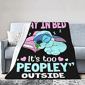 Shoutai Cartoon Blanket Ultra-Soft Throw Blankets Fleece Blanket Cozy Warm Flannel Blankets for Living Room Couch Bed All Season 60''x50''