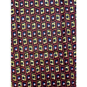 100% Cotton-Polished- African Wax Fabric/Ankara Wrapper Fabric/Ankara Wax Clothing/African Wax Print- Sell by 6 Yards- for Dresses- Red, White, Blue, Cream, Light-Gold